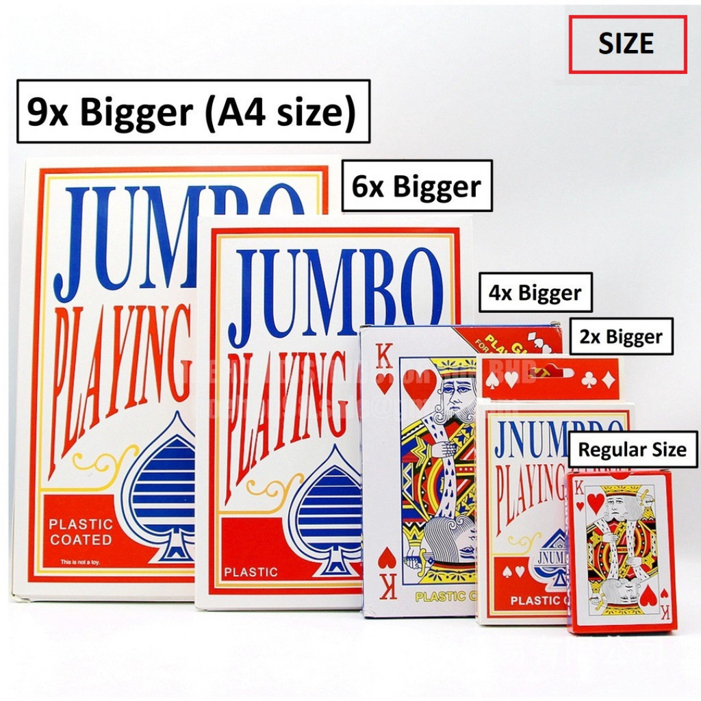 Giant Poker Card Jumbo A4 Size Full Deck Oversized High Quality Casino ...