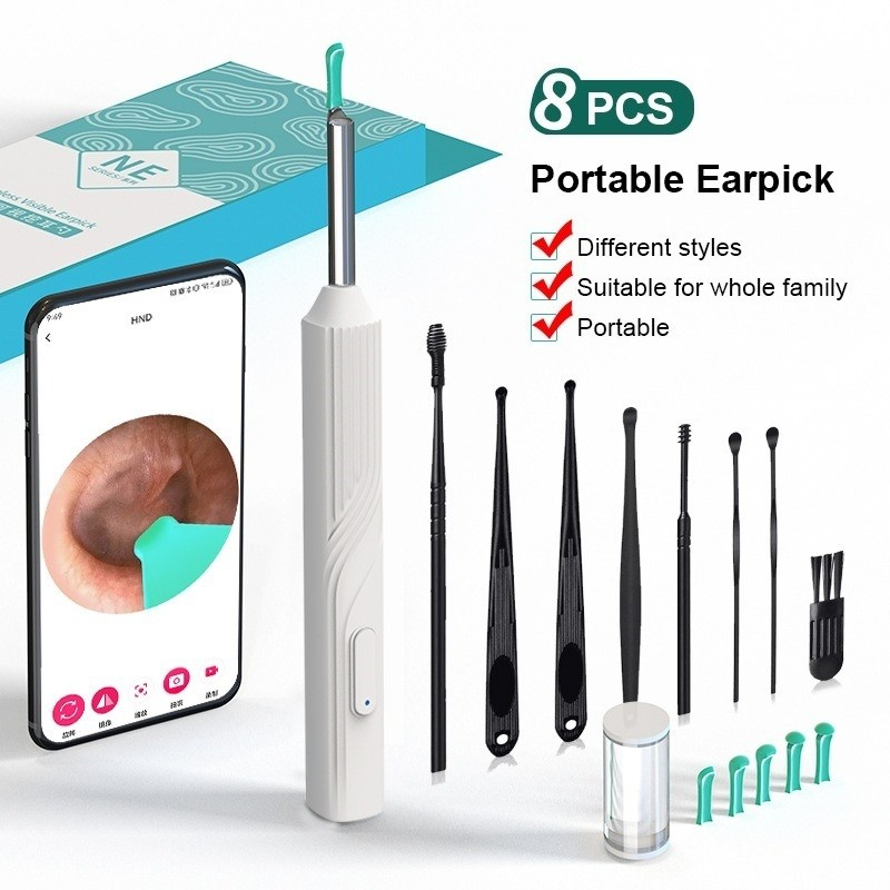 Smart Visual Earpick with Camera – Otoscope Earwax Remover for Baby ...
