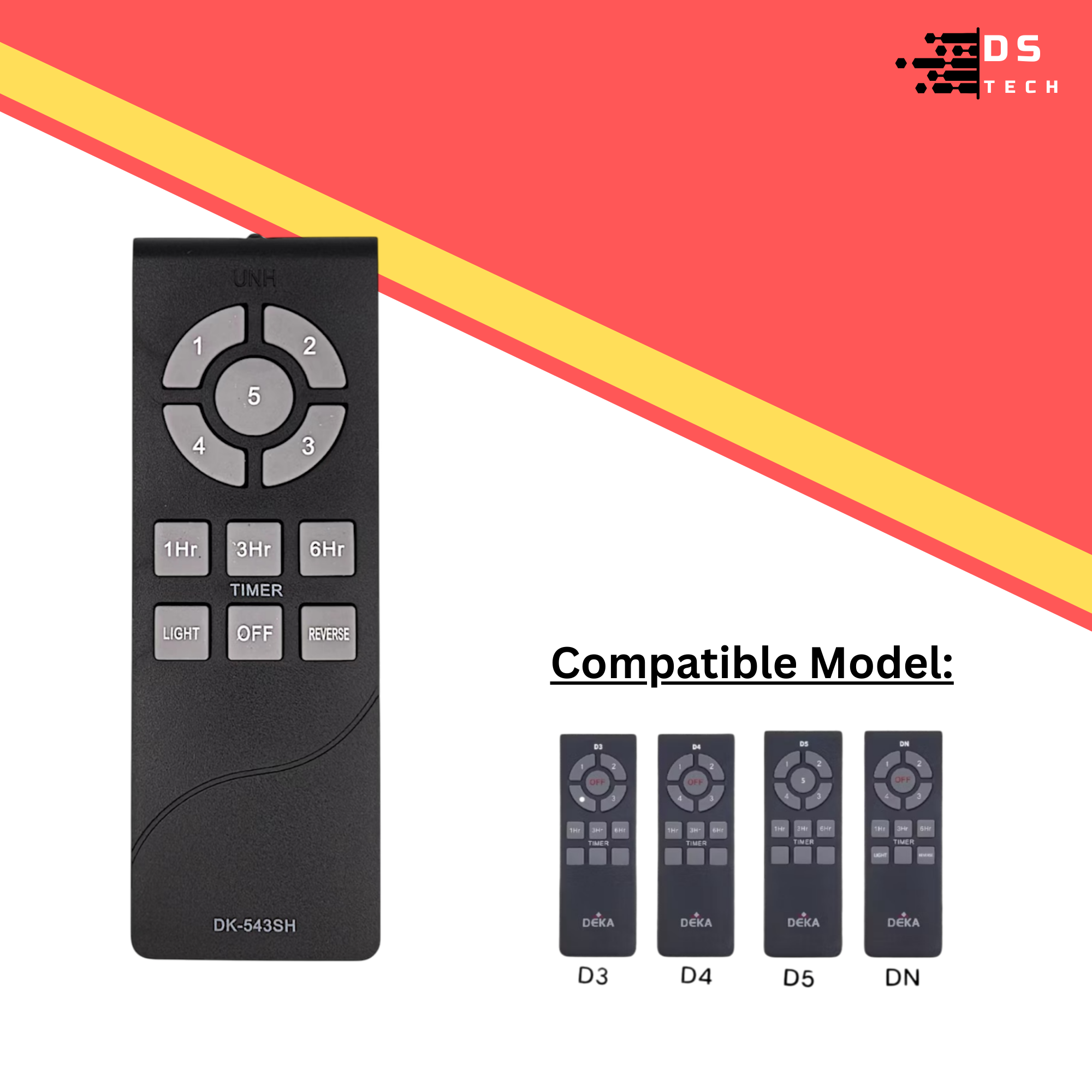 DEKA / SHARP Ceiling Fan Remote Control Replacement D3 / D4 / D5 / DN ...