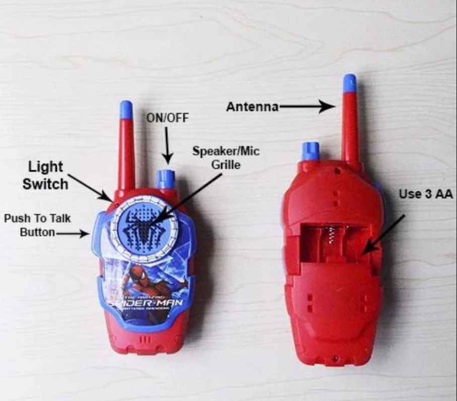 Cartoon Walkie Talkie Toy Kids Pretend Play Phone Mainan Telefon Jarak ...