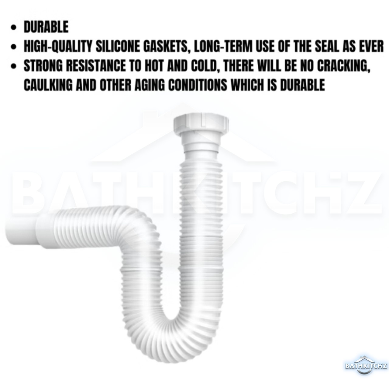 BATHKITCHZ Sink Unitrap Flexible Hose Drainer Pipe Kitchen Sink Waste ...