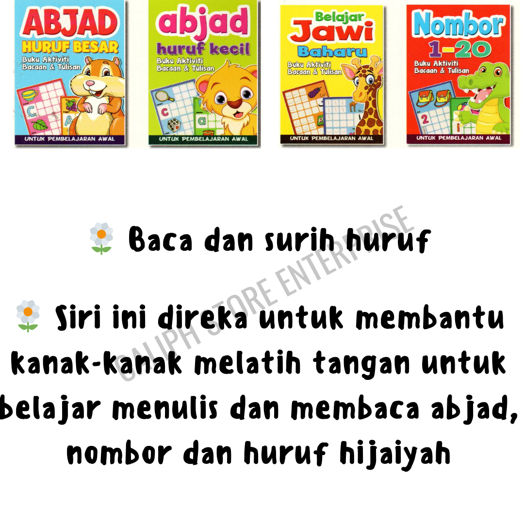 Buku Aktiviti Bacaan & Menulis Untuk Pembelajaran Awal Abjad ABC abc ...