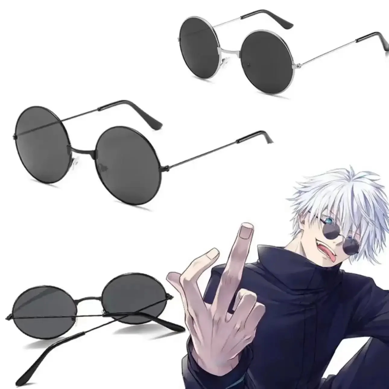 Gojo Satoru Glasses Anime Jujutsu Kaisen Gojo Satoru Cosplay Black ...