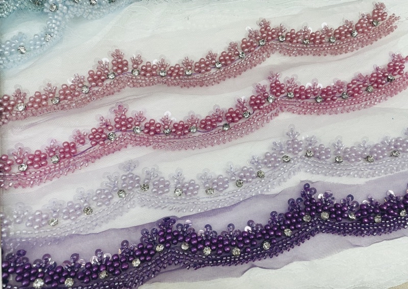 Crumble Pearl Beads Border Lace PRE ORDER PRICE PER HALF METER | Shopee ...