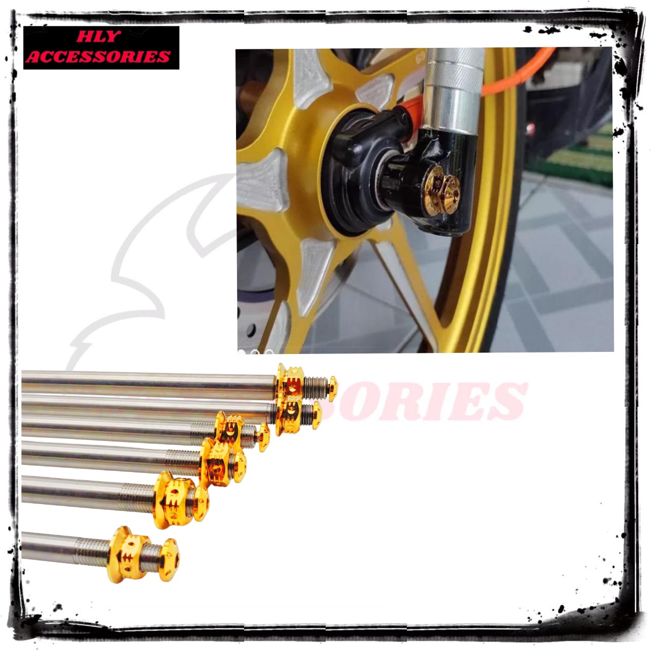 YAMAHA Y15ZR Y16ZR RSX RS-X EX5 RS150 LC135 TITANIUM/GOLD FRONT SHAFT ...