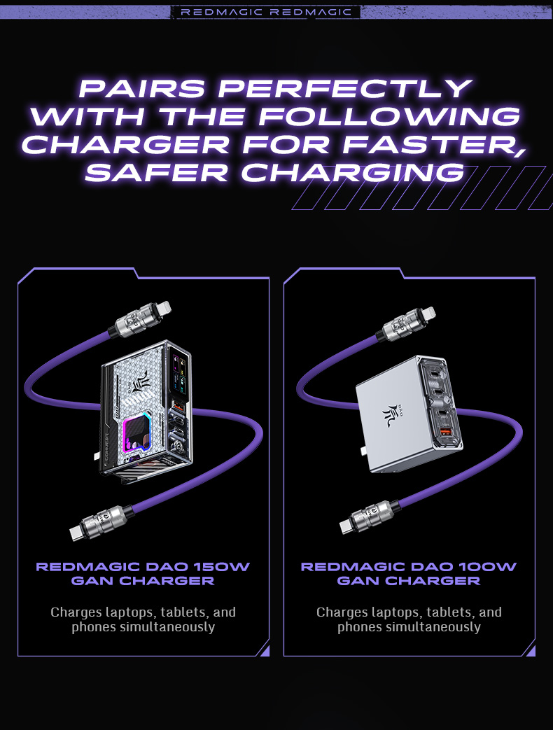 REDMAGIC DAO Type C to L Data Cable | Anti-fracture | Tensile ...