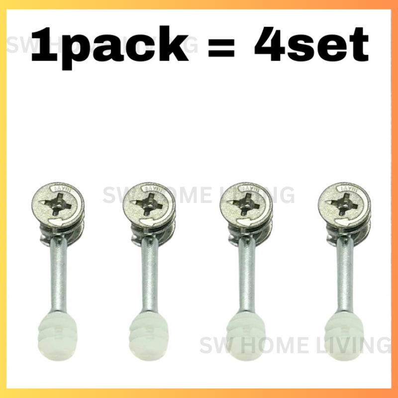 SW 3 in 1 Minifix Screw 4set Housing Bolt Nut Connector Part Screw ...
