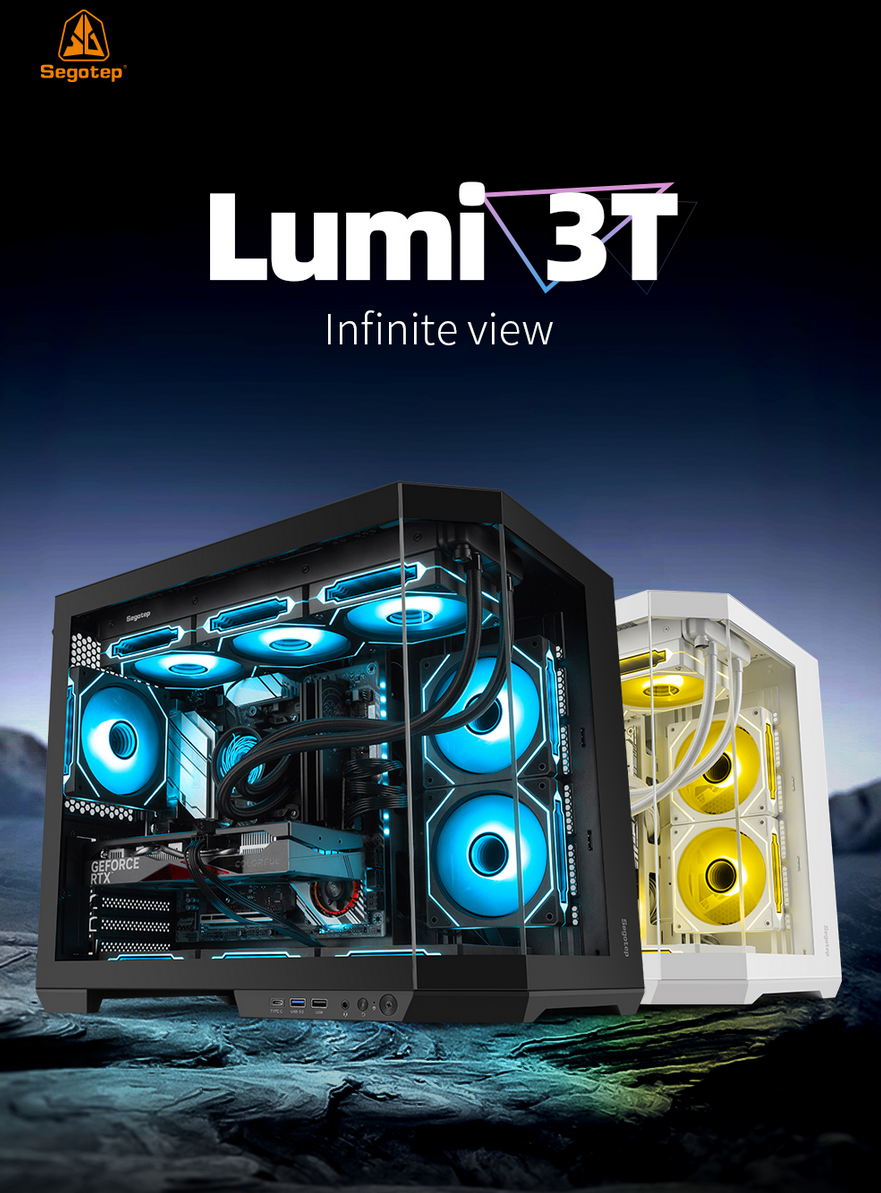SEGOTEP LUMI II 3 ARGB 12cm Fan & LUMI 3T 6 ARGB 12cm Fan M-ATX PC ...