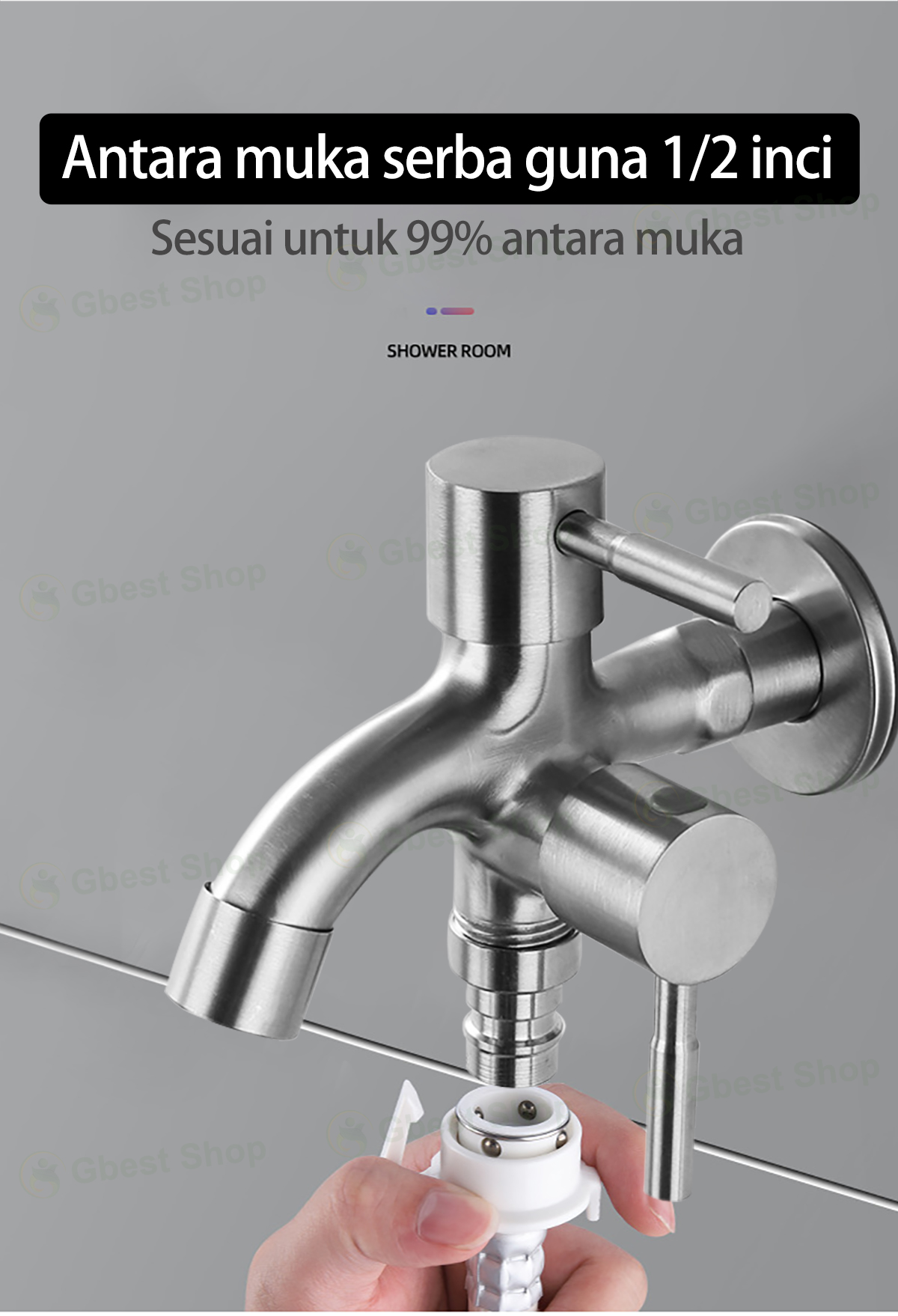 Bathroom Toilet 2 Way Angle Valve water valve Aluminum alloy Double Tap ...