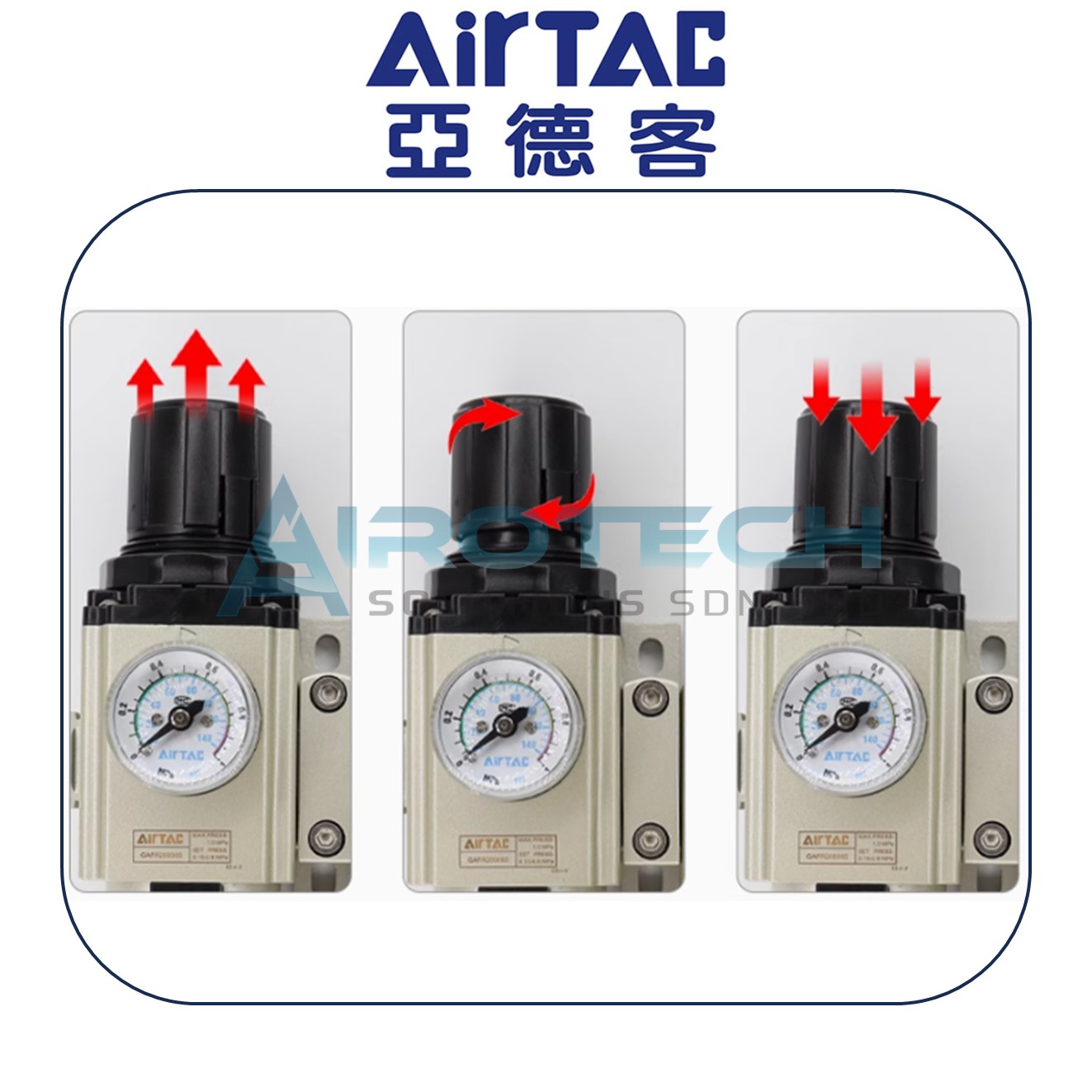 AirTAC GAFC GA-Series Air Filter+Regulator+Lubricator(FRL) Combination 1/8" 1/4" 3/8" 1/2" 3/4 ...