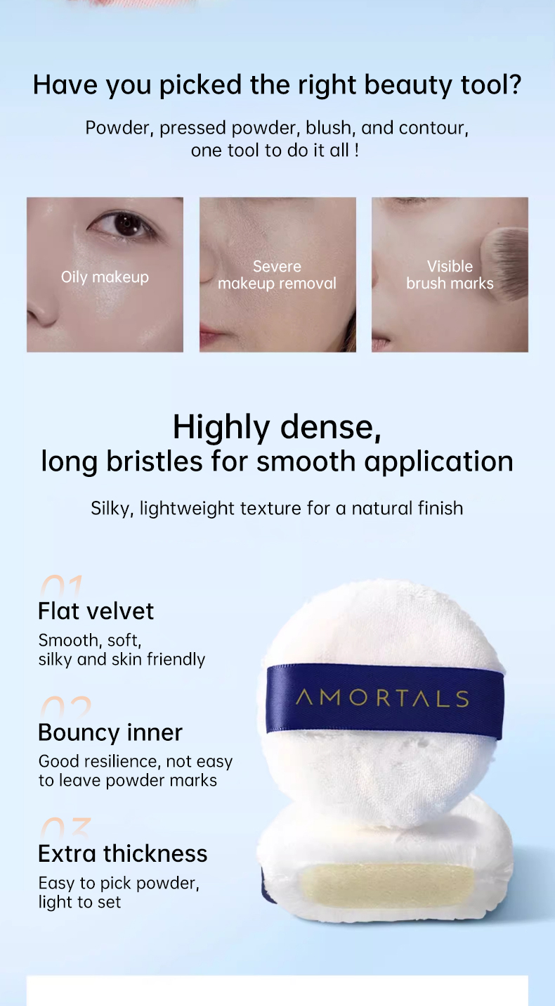 AMORTALS Makeup Powder Puff 尔木萄散粉扑 植绒定妆粉扑粉饼不吃粉 不吃粉蜜粉扑 | Shopee Malaysia