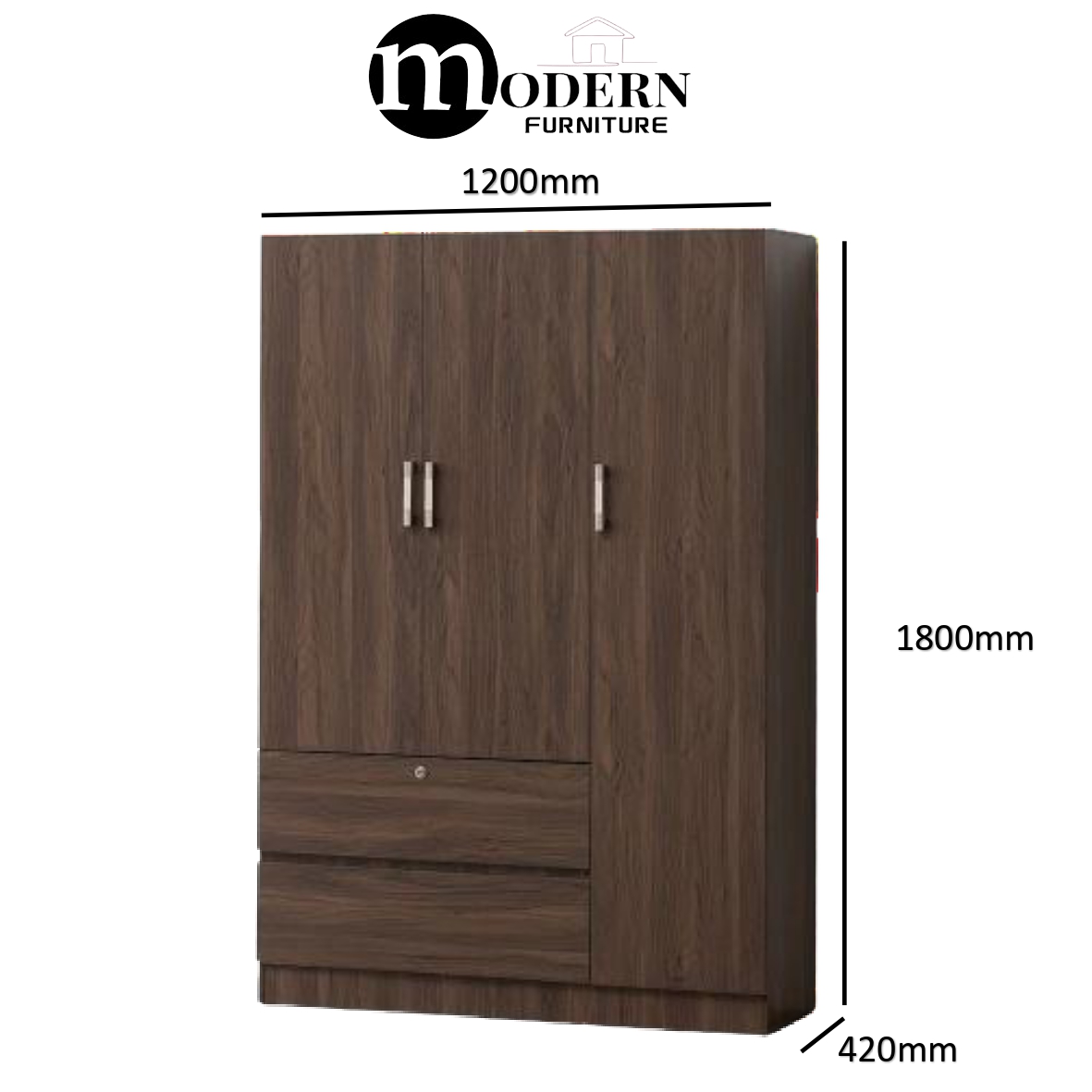 🔥240cm Wardrobe + Top Cabinet /Almari baju 3 pintu /Almari Baju /Almari ...