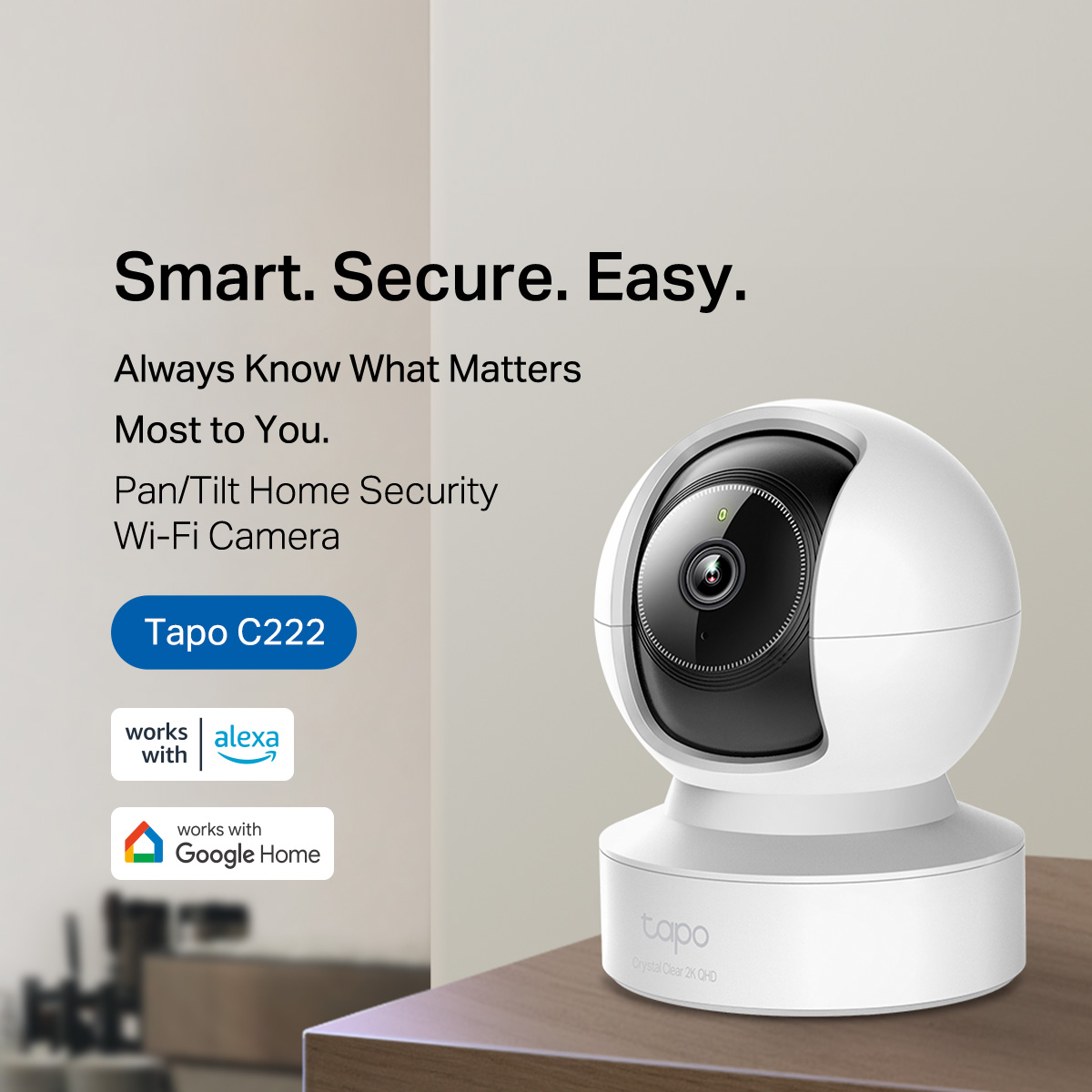 TP-Link Tapo C222 2K 4MP WiFi Camera CCTV with Ethernet / WiFi ...