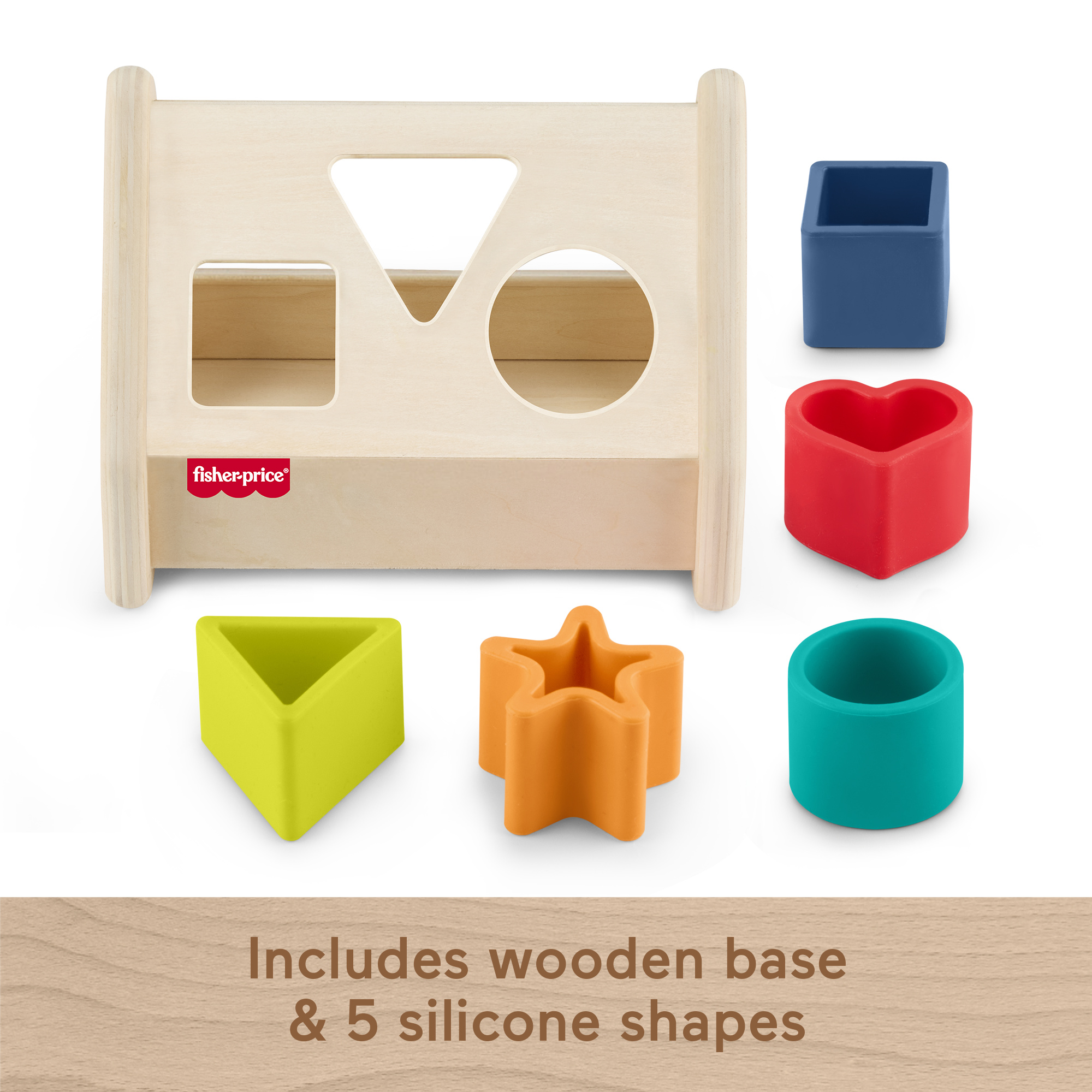 Fisher-Price® Wooden Silicone Shape Sorter (JCY41) | Shopee Malaysia