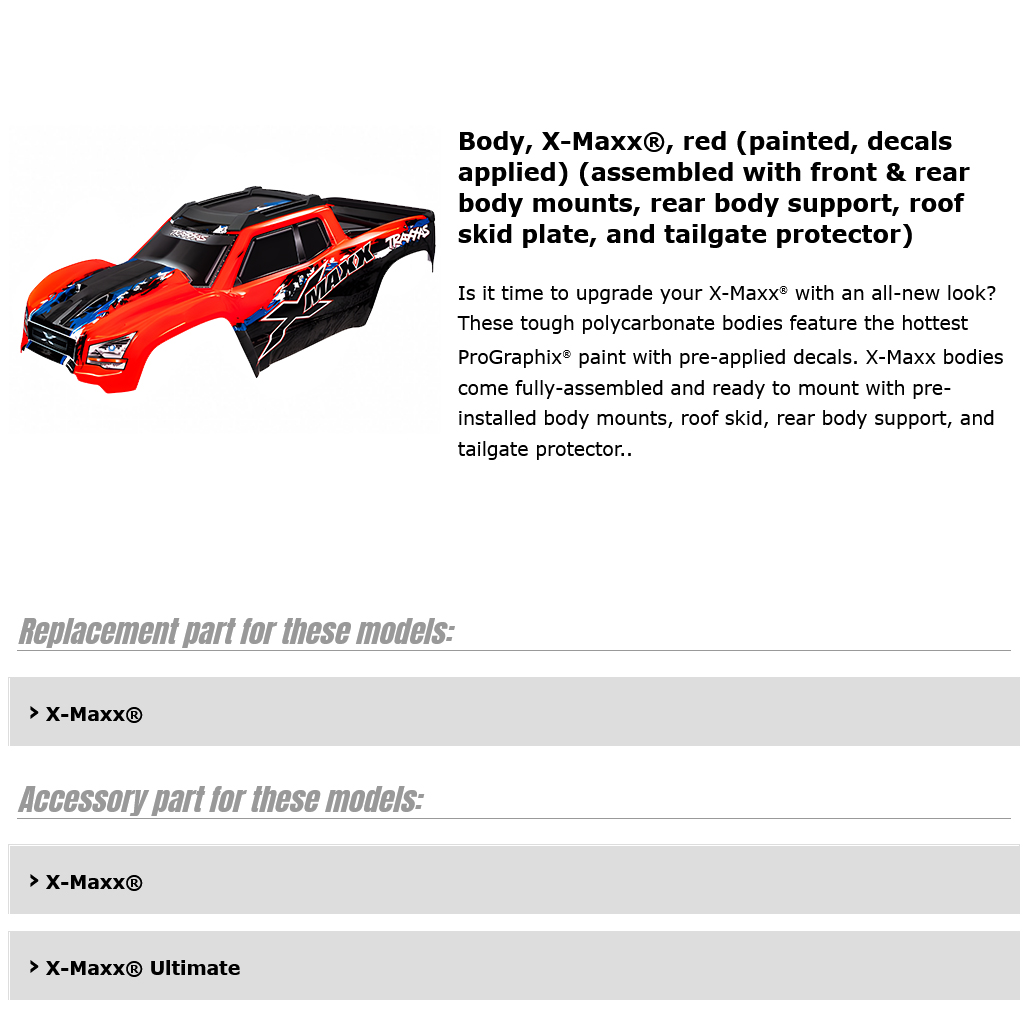 Traxxas X-Maxx 8s Polycarbonate Body Shell Pro Graphix | Shopee Malaysia