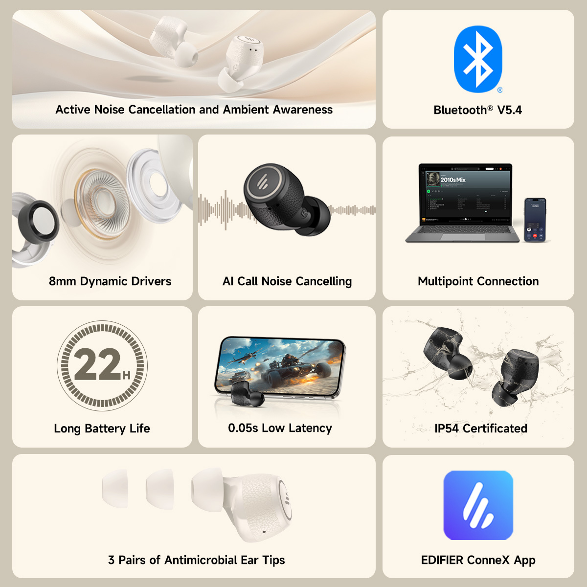 Edifier X3 Pro True Wireless Earbuds with Active Noise Cancellation ...