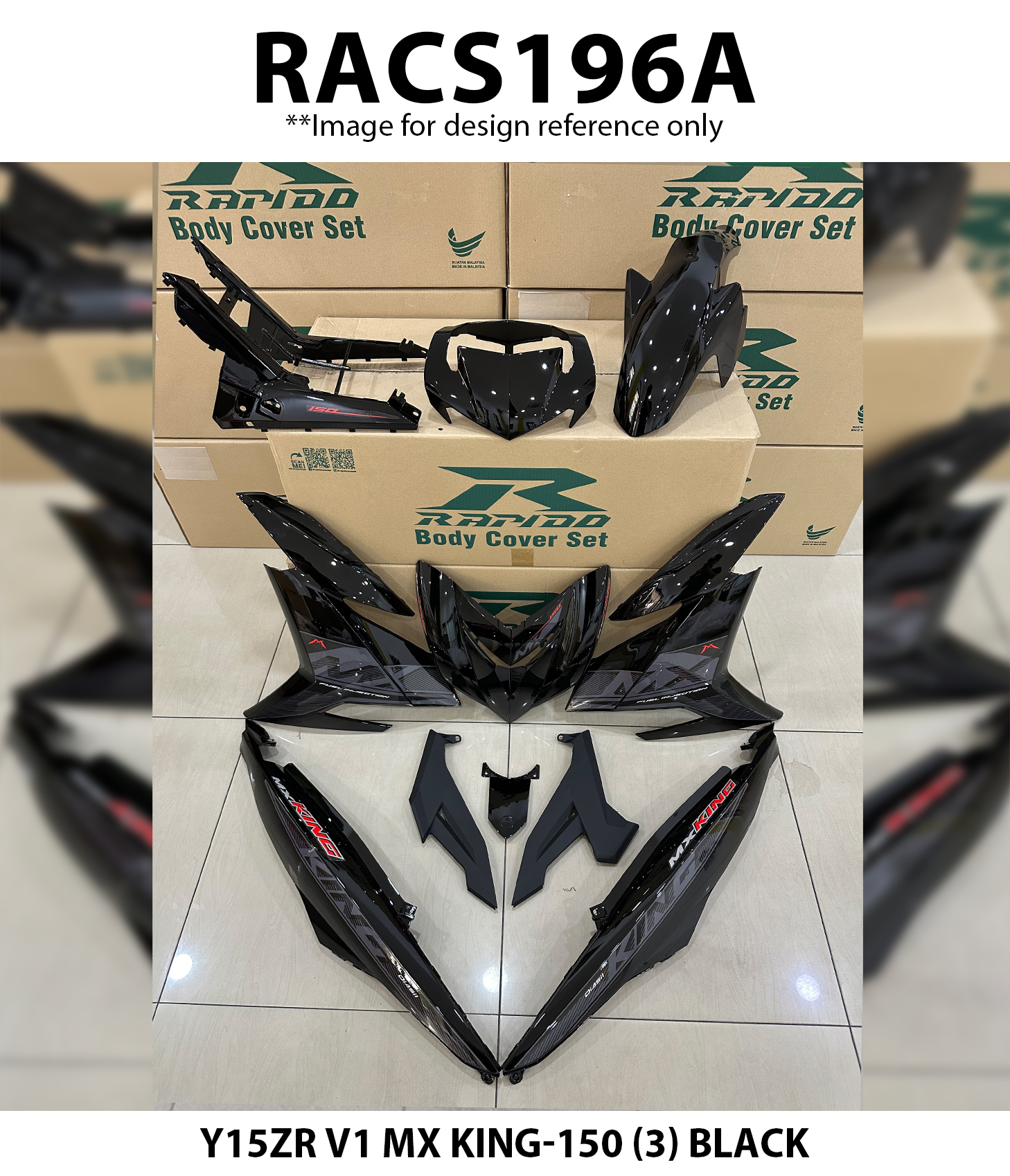 Yamaha Ysuku Y15zr V1 V2 Mx King-150 (3) Black Sticker Tanam Stripe ...