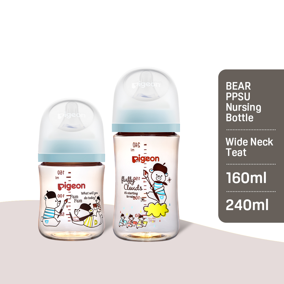 Pigeon SofTouch™ Wide Neck PPSU BPP Character Bottles 160ML+ 240ML Set E | Shopee Malaysia
