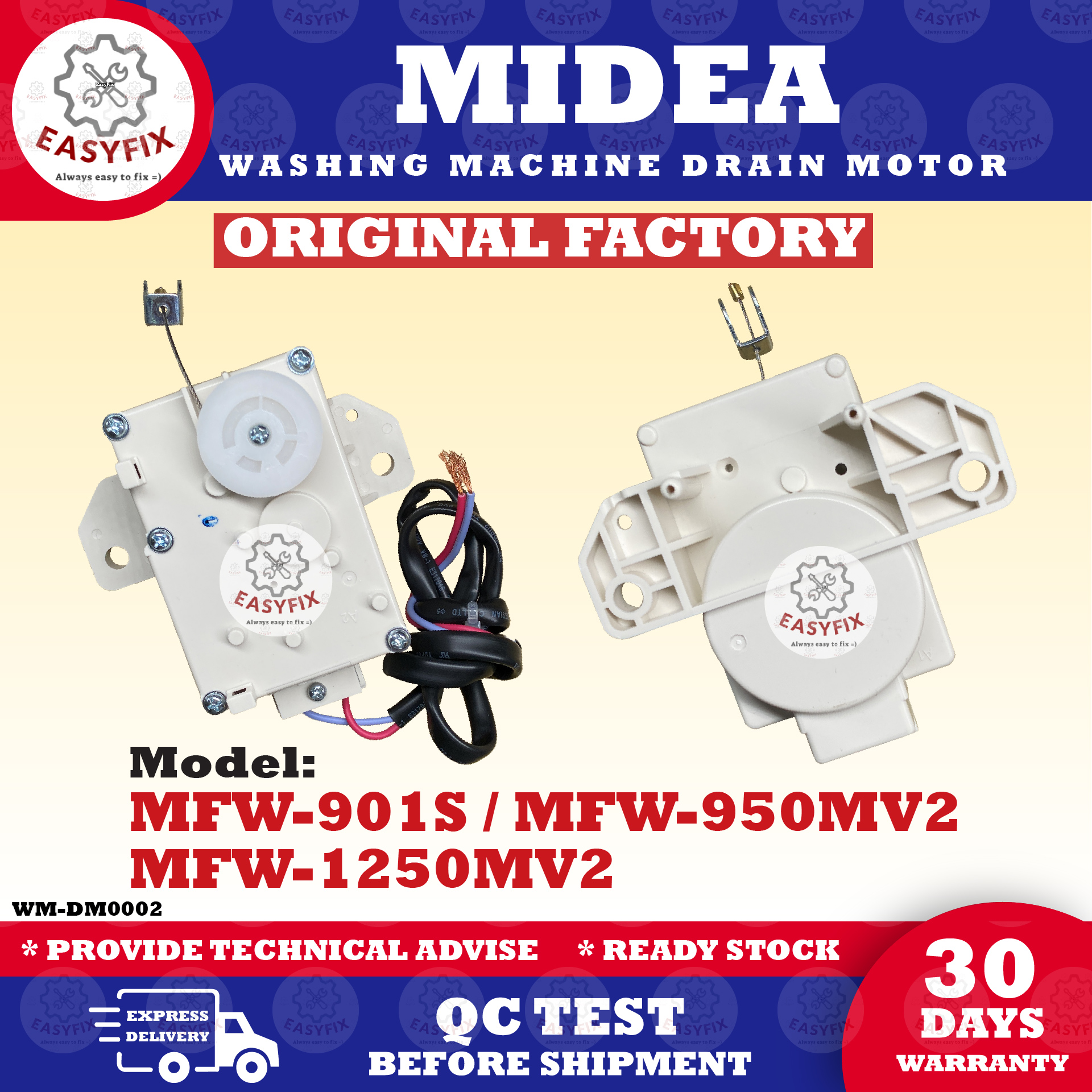 (ORIGINAL FACTORY) MFW-901S / MFW-950MV2 / MFW-1250MV2 MIDEA WASHING ...