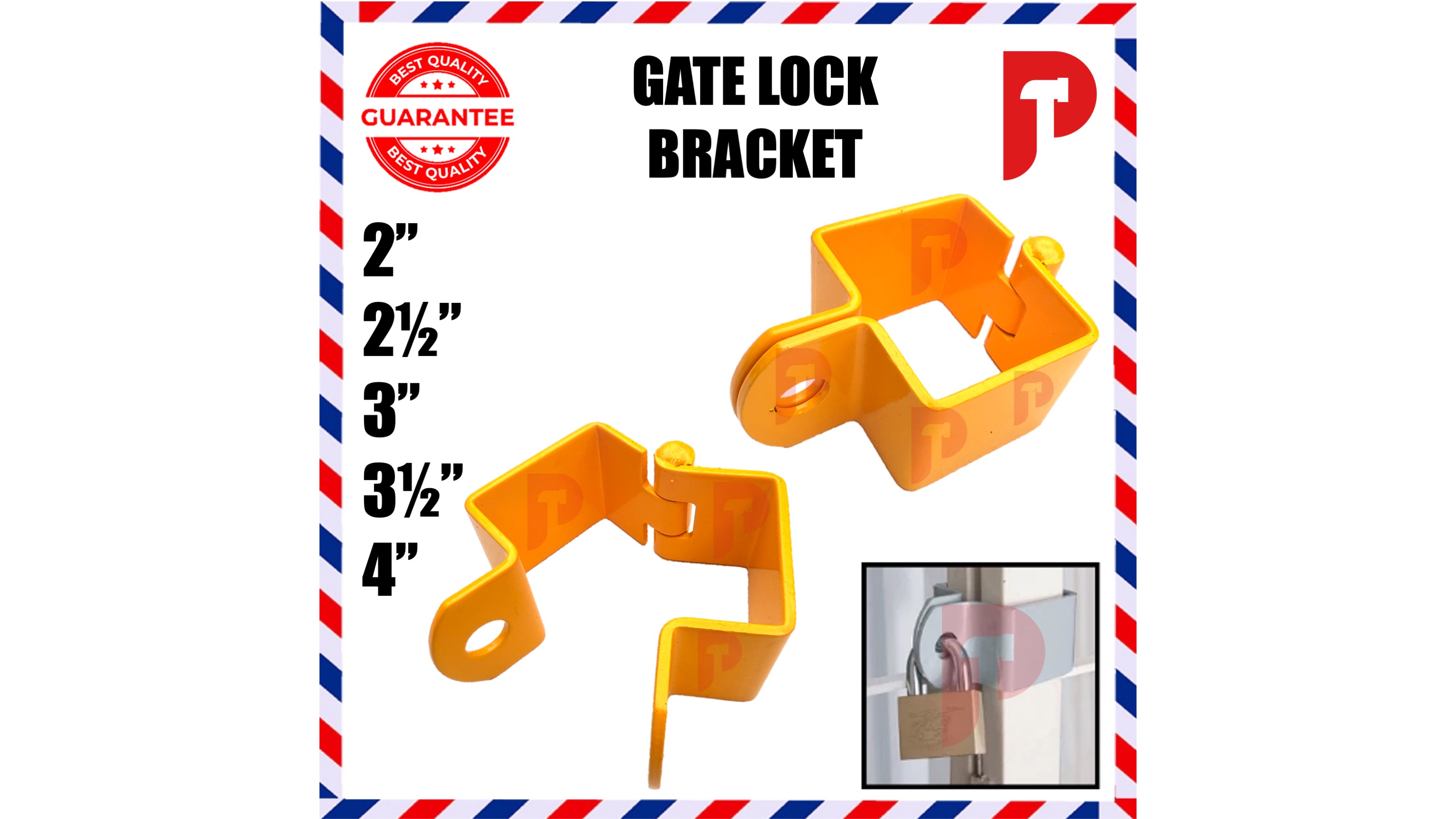 Yellow Metal Gate Lock Clamp Padlock Bracket 🔥 Ready Stocks 🔥 Pintu ...