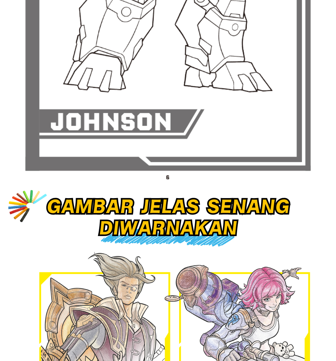 Buku Mewarna MLBB Buku 1 Colouring Book Mobile Legends:Bang Bang Buku ...