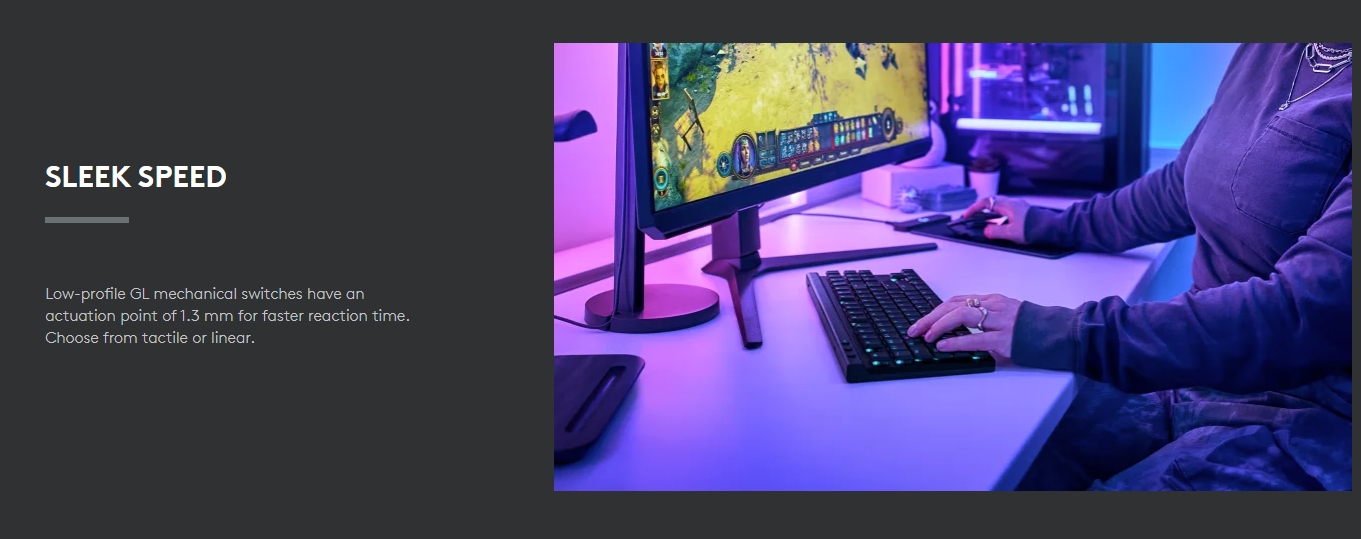 LOGITECH G515 LIGHTSPEED TKL LOW PROFILE WIRELESS GAMING KEYBAORD WITH ...