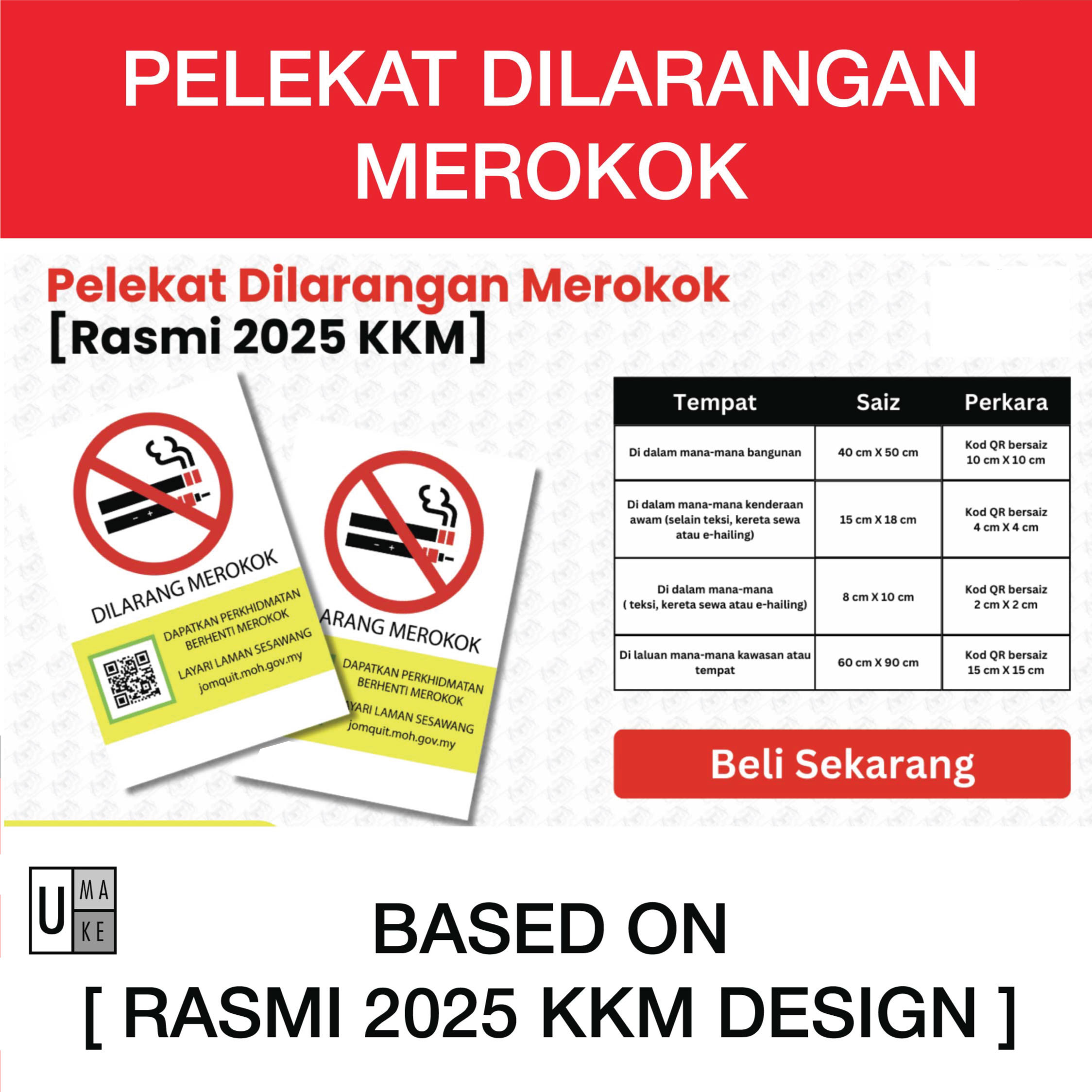 2025 No Smoking Amaran Menjual Produk Tembakau Dilarang Merokok Ada ...