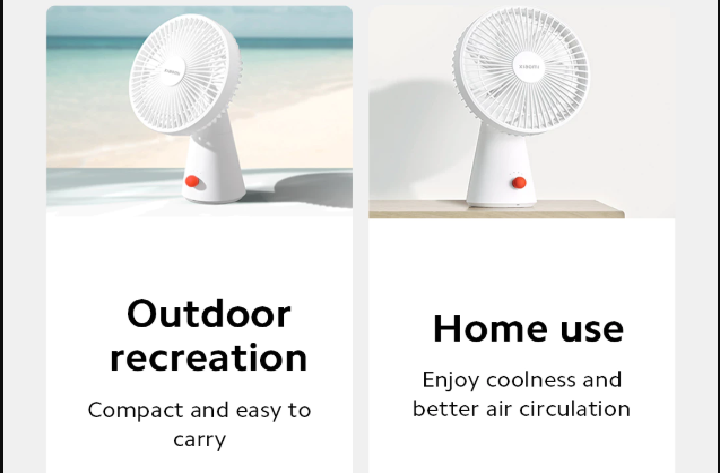 Xiaomi Rechargeable Mini Fan | hand-held+desktop fan/18.5h long ...