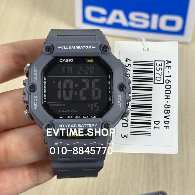 100% ORIGINAL CASIO DIGITAL AE-1600H-1AV / AE-1600H-5AV / AE-1600H-8BV / AE-1600H MEN DIGITAL ...