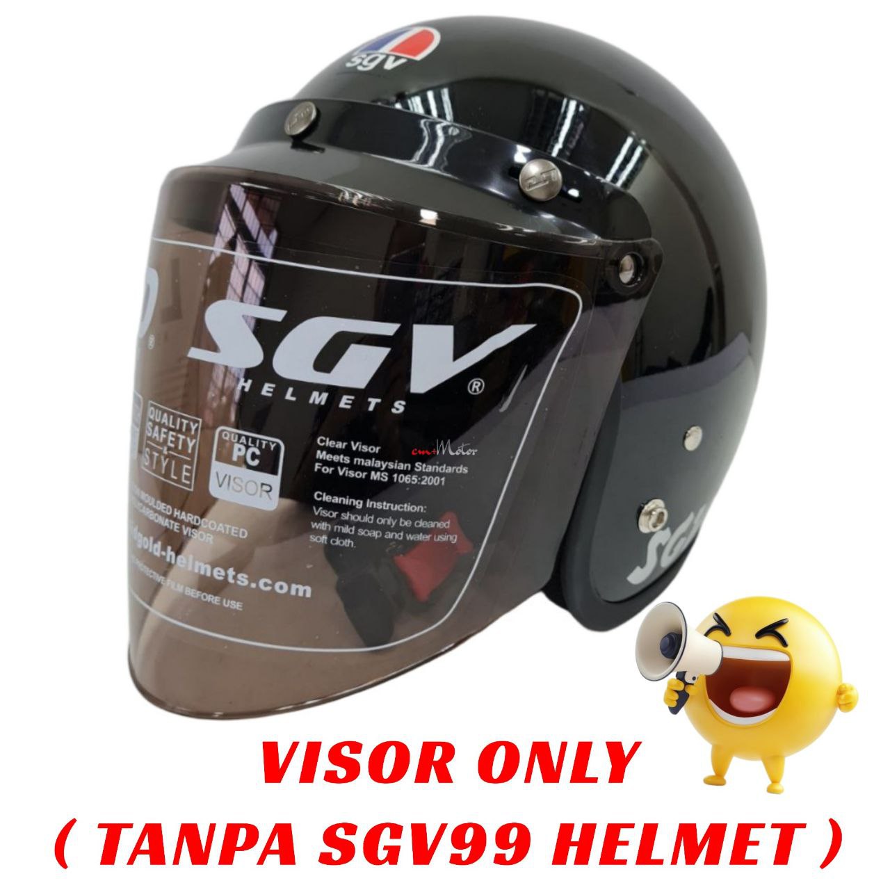 Original LTD SGV Tinted Tajam V-Shape Visor (For Helmet MS88, MHR, RS88 ...