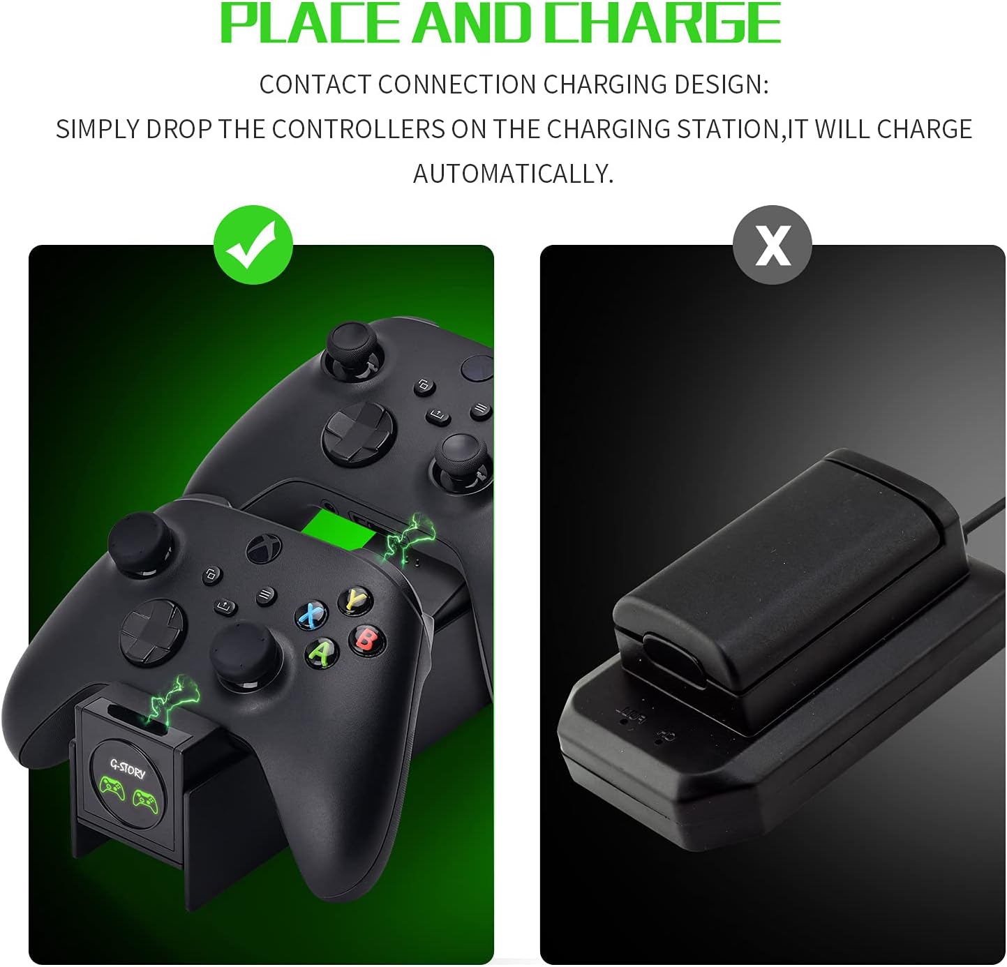 G-STORY Official Xbox series X/S Dual Controller Charging Dock with 2 ...
