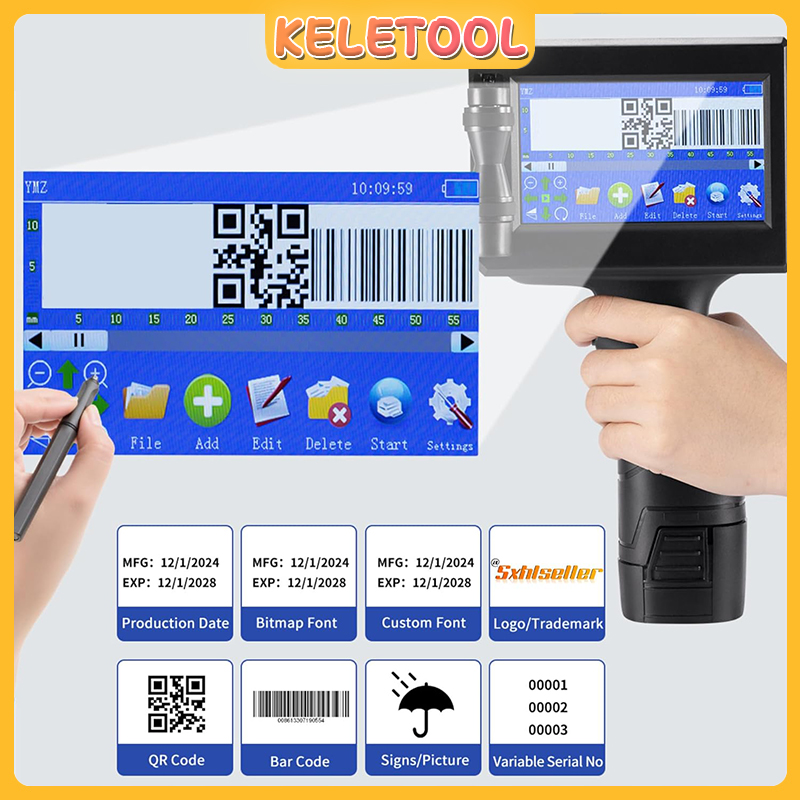 Barcode Scanner inkjet printer printer label 手持喷码机 Barcode Code Printer ...