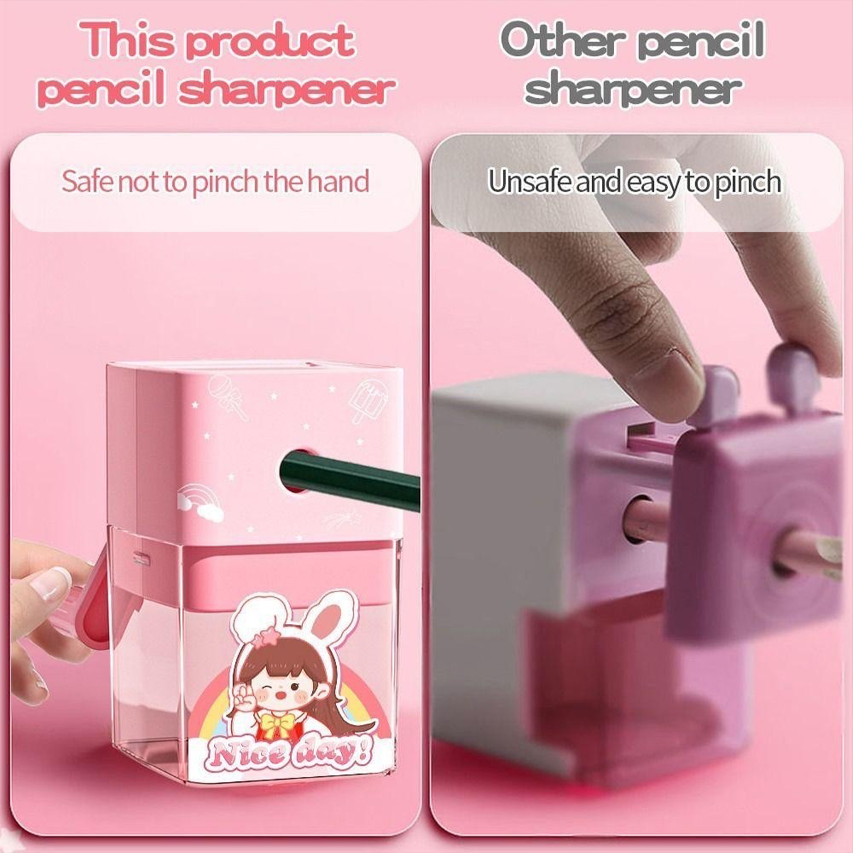 Mini Pencil Sharpener Office Pengasah Pensel Meja Stationery Student ...