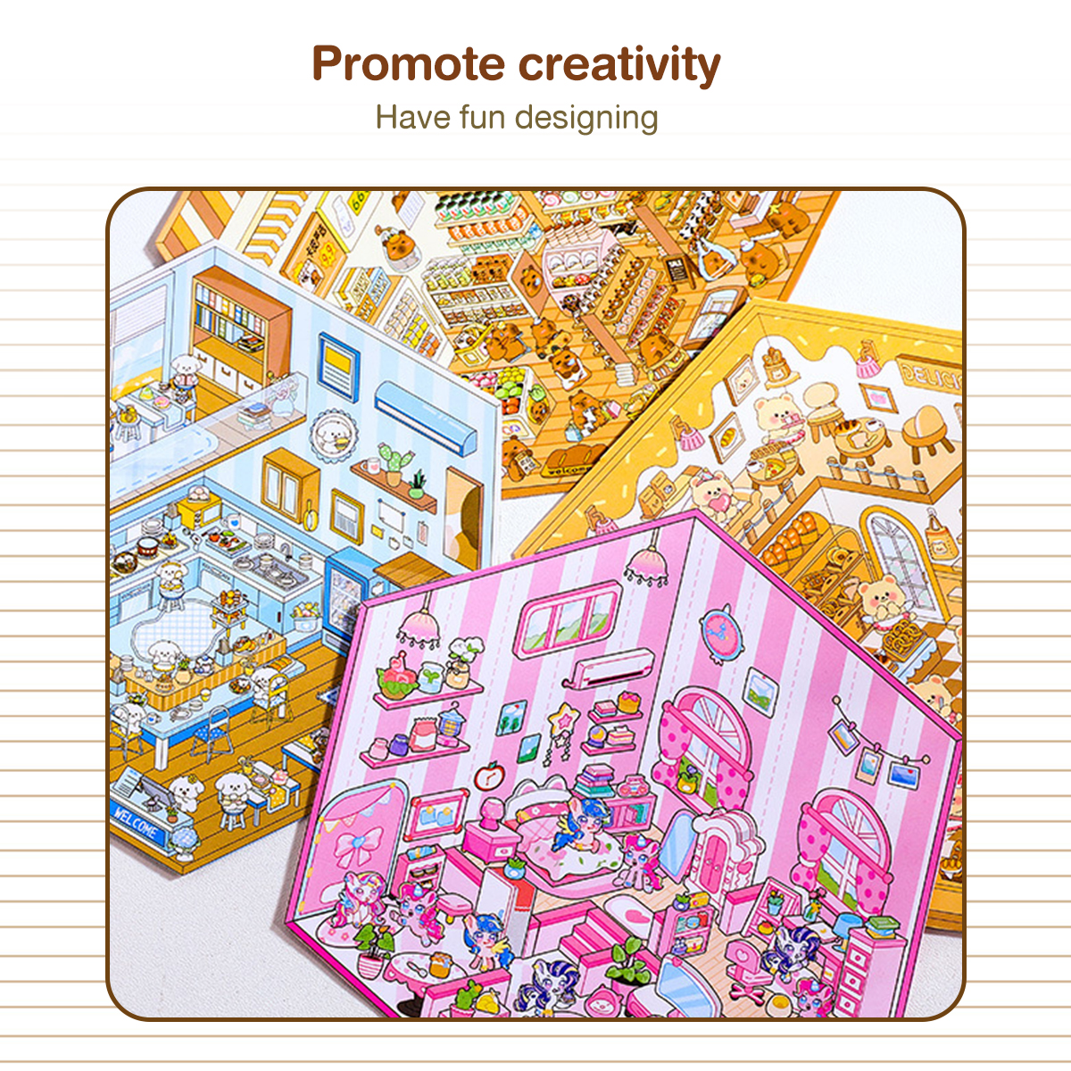 3D Cute mini sticker Landscaping Handbook Paper Scrapbooking Material ...