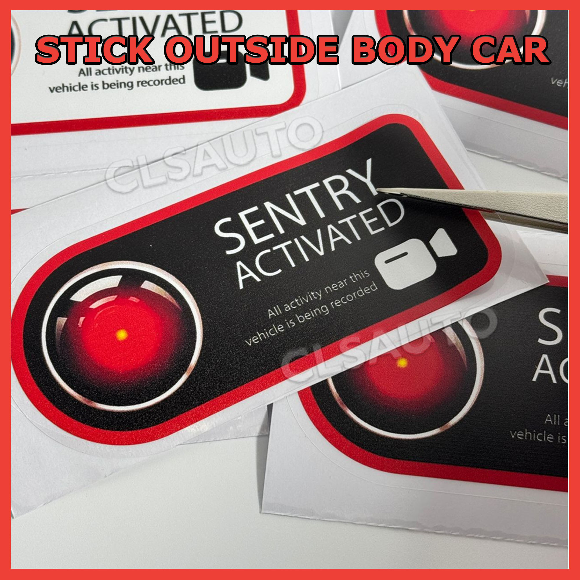 Sentry Mode Activated Sticker for Tesla - Anti-Theft Warning Decal ...