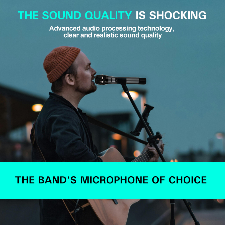 RAYHAYES 4 Channel UHF Wireless Microphone System Professional for ...