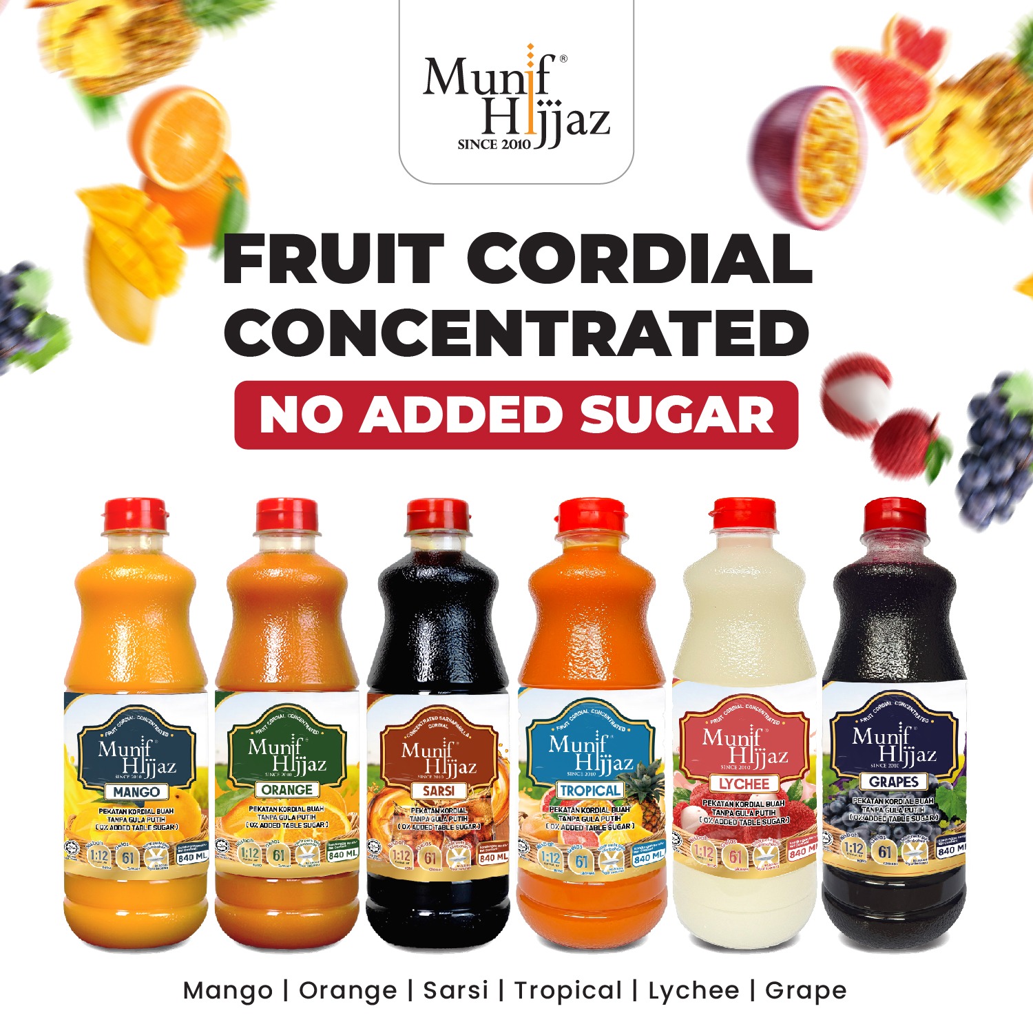 SINGLE BOTOL KORDIAL MH TANPA GULA PUTIH- RENDAH KALORI ( MANGO ...