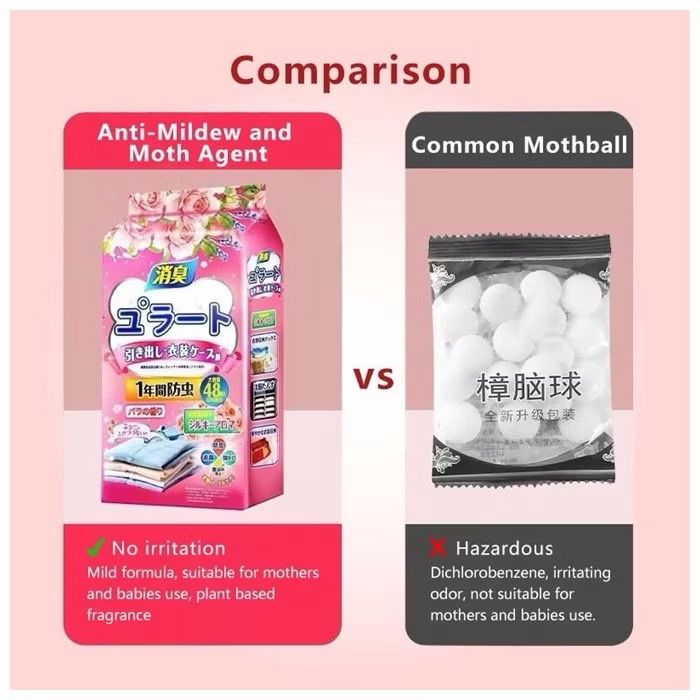 48pcs Japan Style Mothballs Anti-bug Anti-Mold Mothball Pest Control ...
