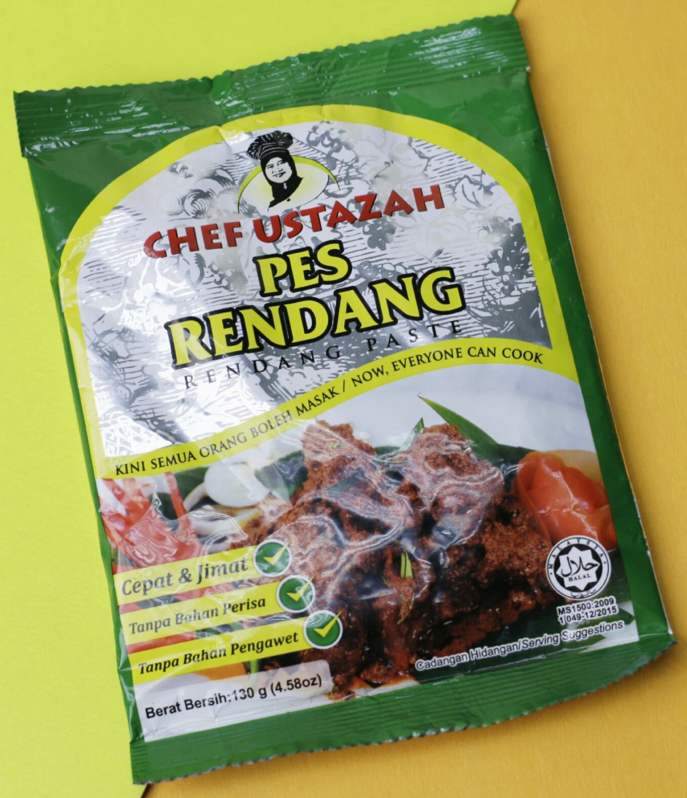 CHEF USTAZAH PES RENDANG Rendang Paste 1 pek pes Rendang 130 g 4.68 oz ...