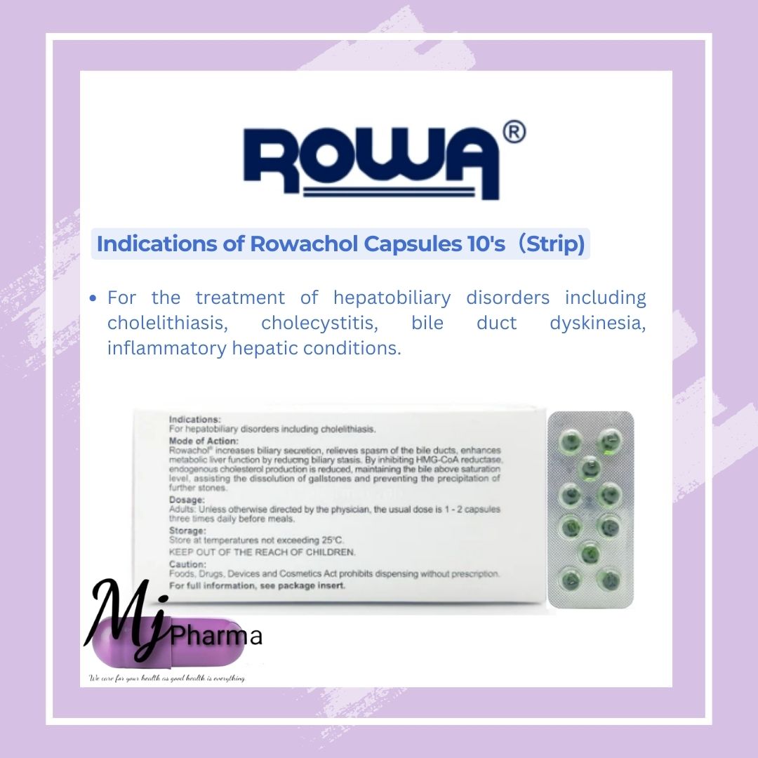 Rowachol Capsules 10s strip hepatobiliary disorders cholelithiasis ...