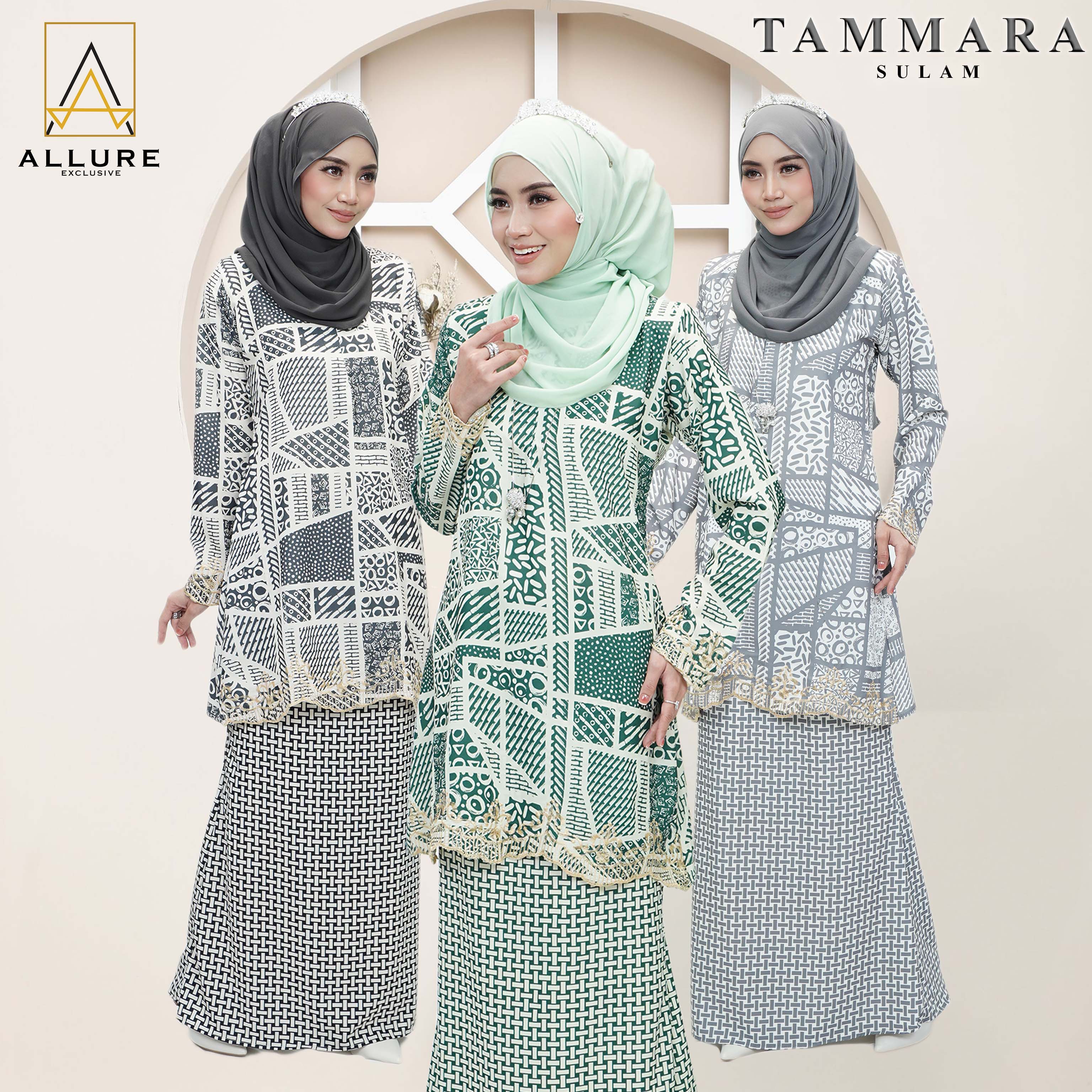Allure Exclusive - Set Baju Kurung Sulam Tammara 2025 Armani Silk Ibu ...