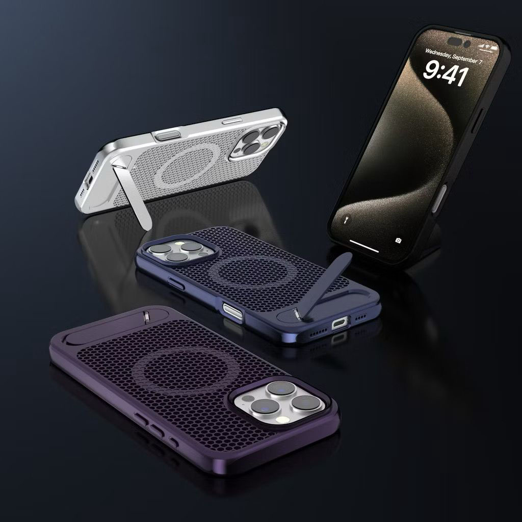 Magnetic Cooling hidden Stand Phone Case For iPhone 17 PRO MAX 17 AIR ...