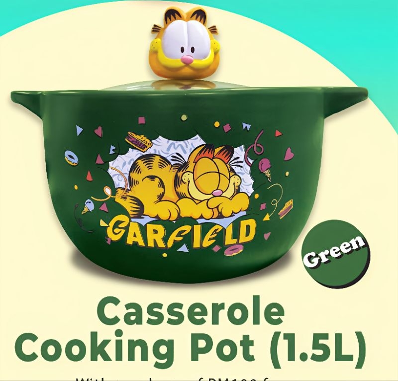 GARFIELD CERAMIC cooking POT WITH GLASS LID 1.5litres | Shopee Malaysia