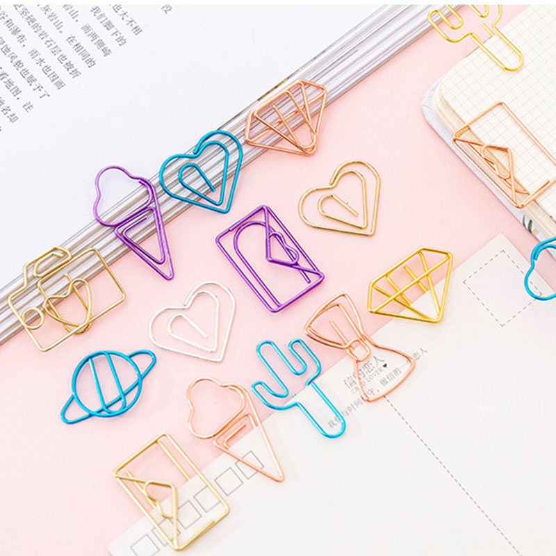 Metal Bookmark Clips Paper Clip File Clips Love Envelope Klip Kertas ...