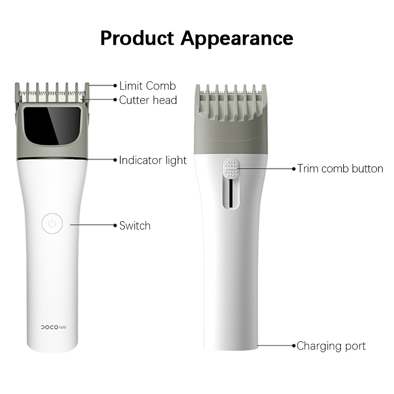 DOCO Electric Hair Clipper Clipper Ceramic Wear-Resistant Blade ...