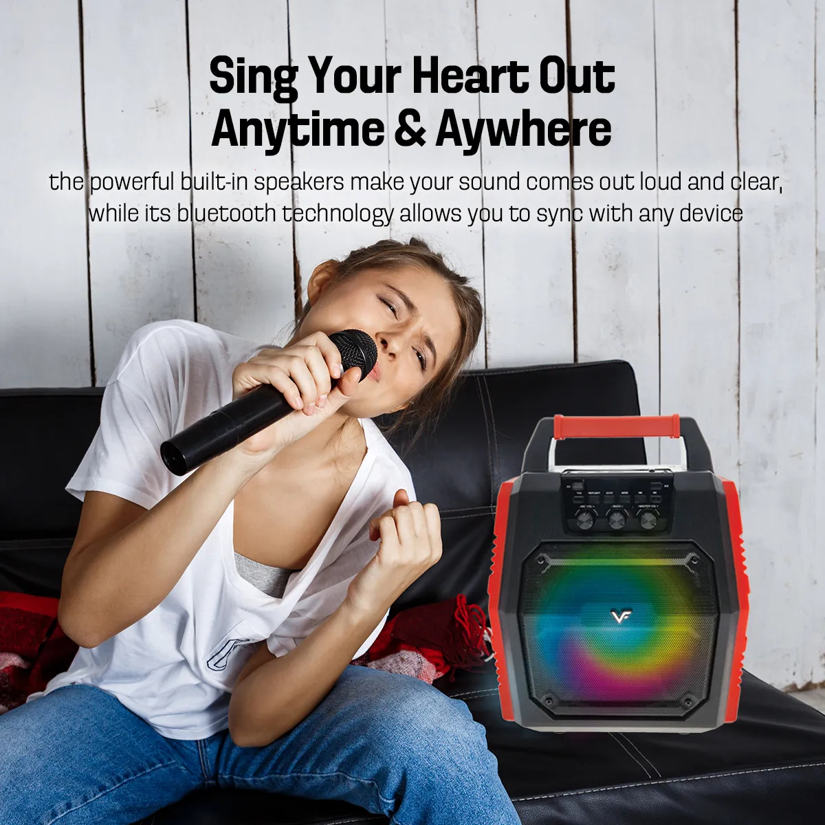 Vinnfier VF Tango 202 Pro BTRM TWS Wireless Portable Bluetooth Speaker Wireless Mic Stereo Bass ...