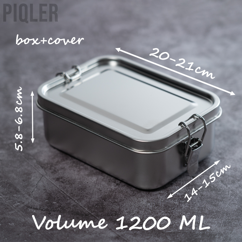 SUS 304 Stainless Steel Lunch Box 850ML and 1200ML with Lock Cover ...