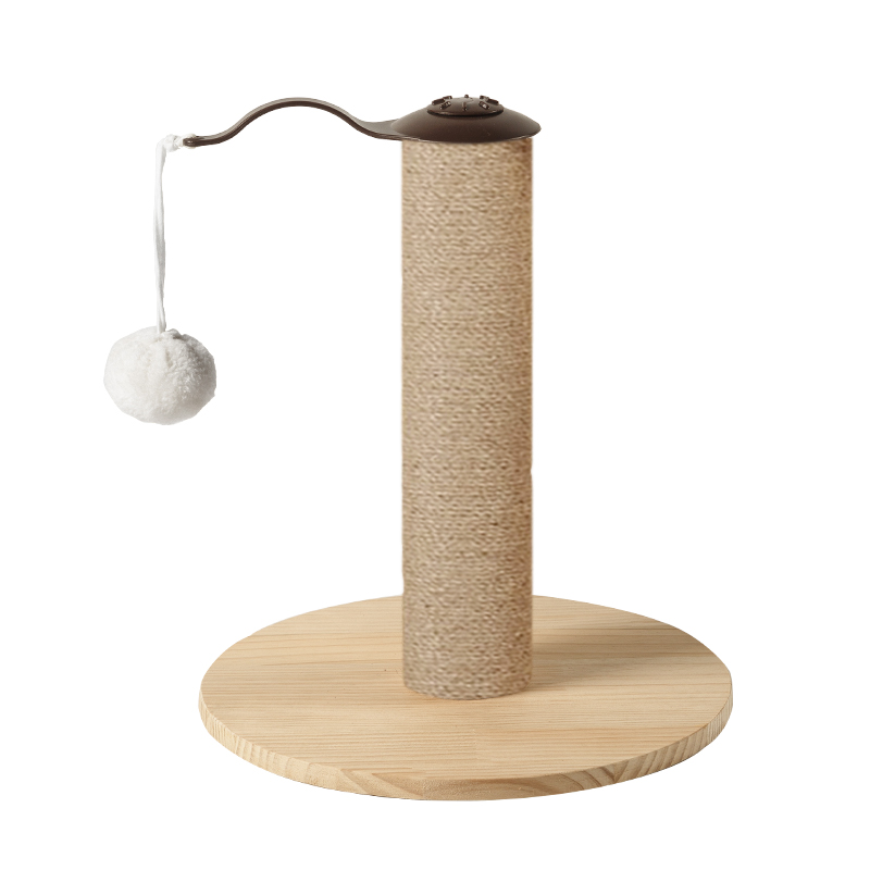 Osti Solid Wood Cat Scratching Post with Playing Toy Ball Pet Scratcher ...
