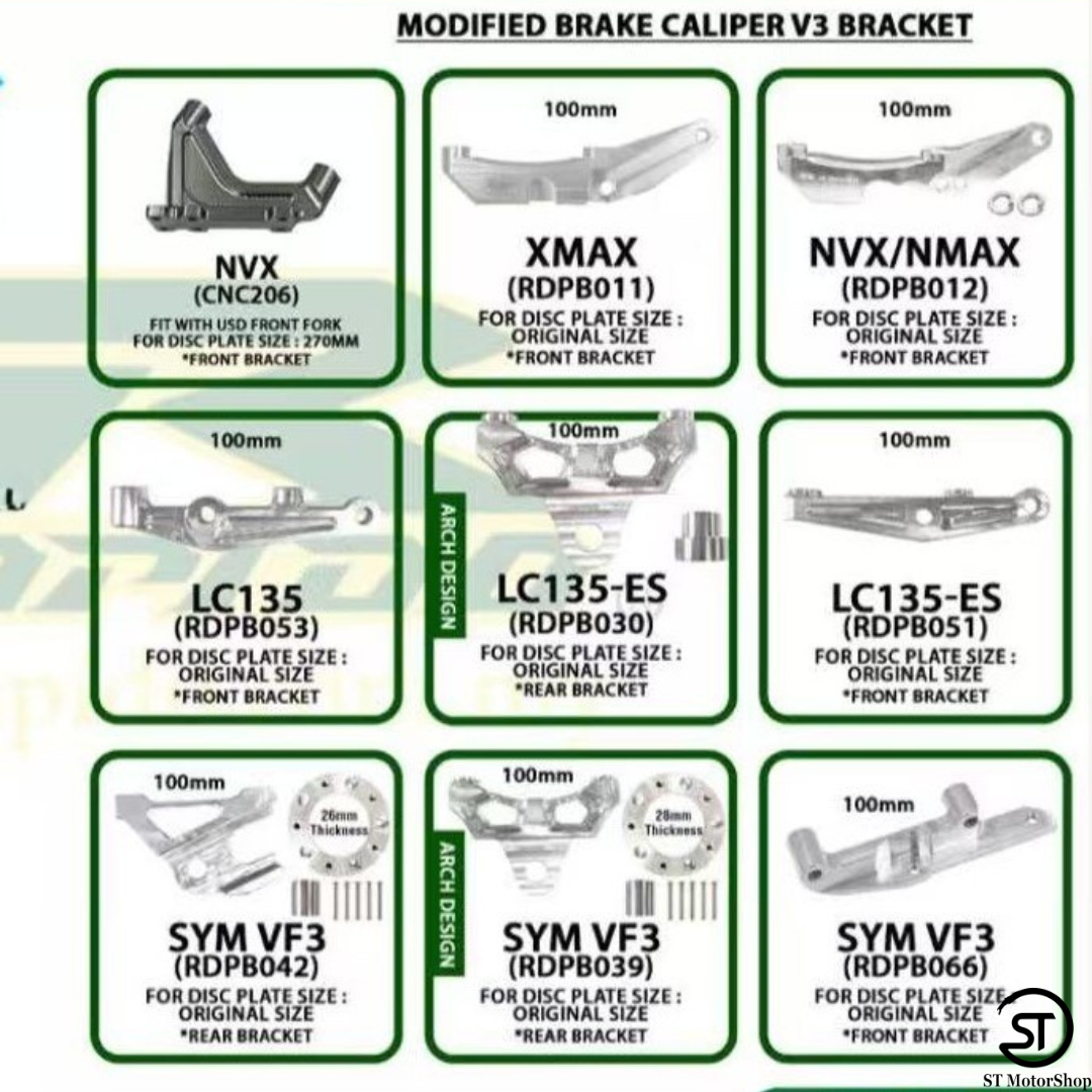 RAPIDO Modify Brake Caliper Bracket Disc Plate Bracket Tapak Piring T1 ...