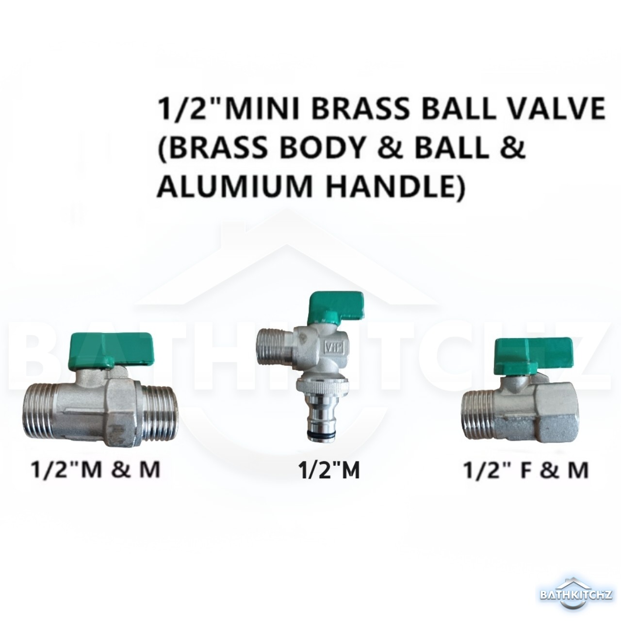 VIP Mini Brass Ball Valve Stopcock 1/2" Small Angle Valve 15mm Water ...